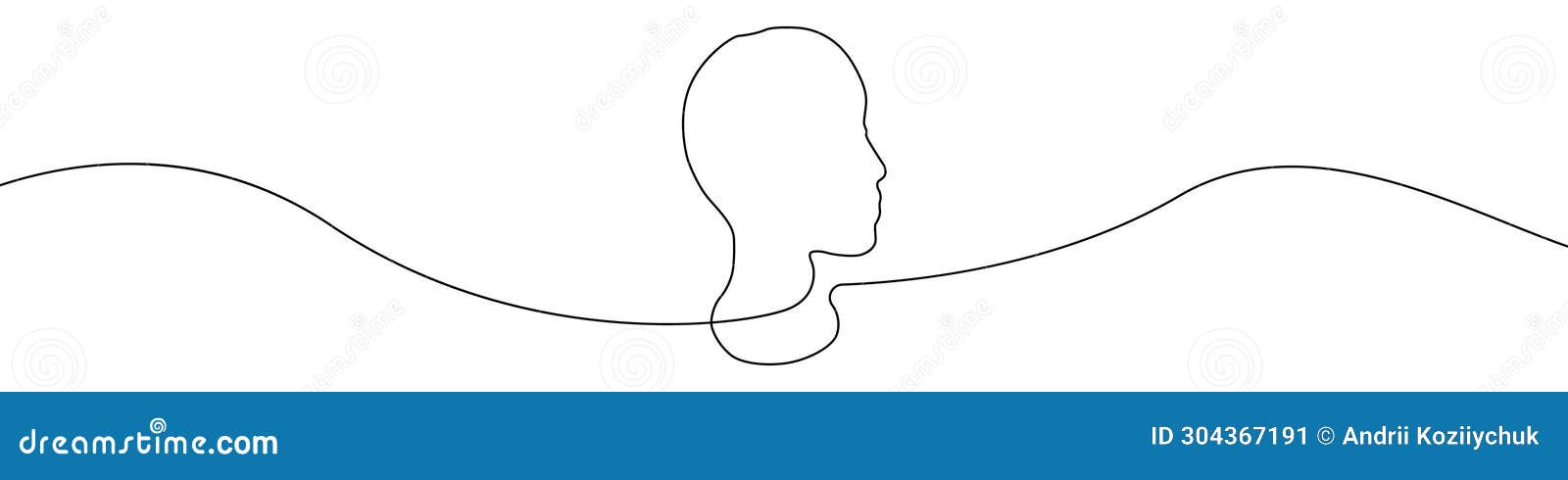 Head Icon Line Continuous Drawing Vector. One Line Head Icon Vector ...