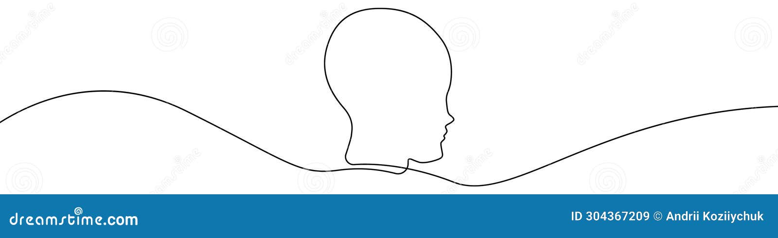 Head Icon Line Continuous Drawing Vector. One Line Head Icon Vector ...