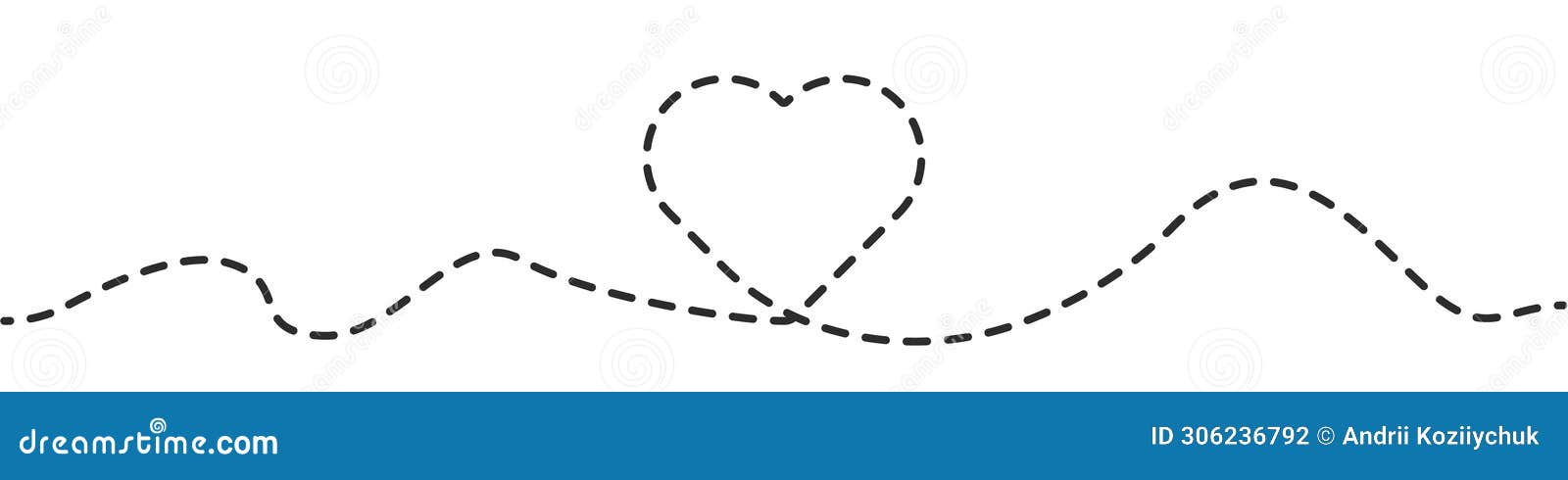 Heart Dotted Line Continuous Drawing Vector. One Line Heart Vector ...