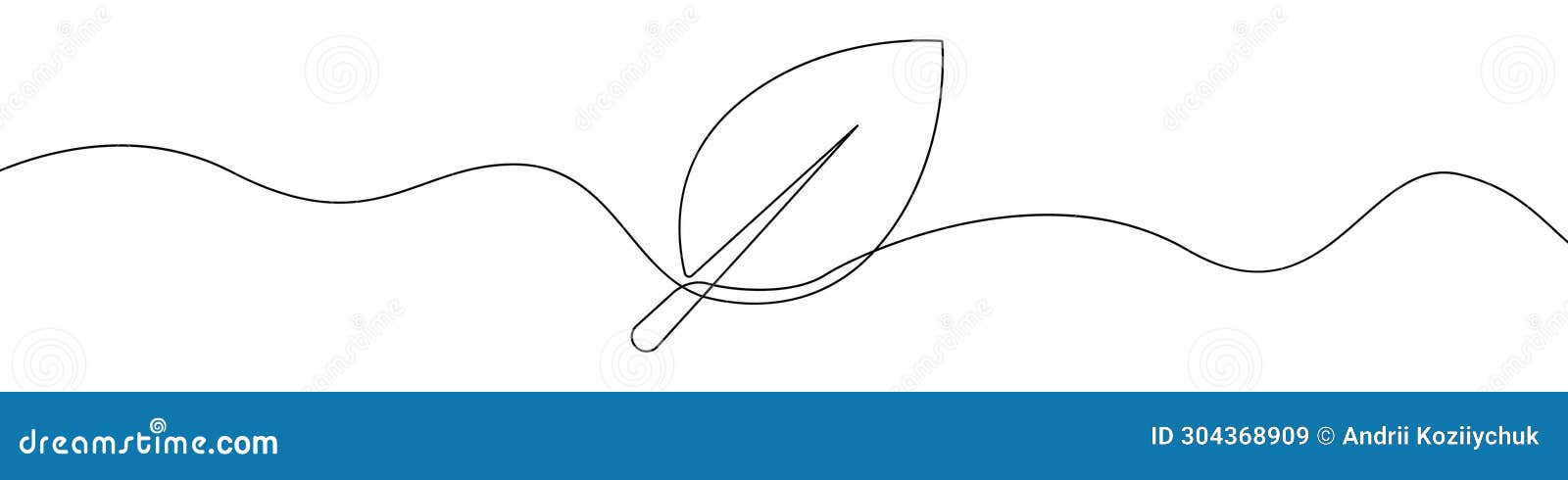 Leaf Vector Line Drawn Continuous Icon. Black Leaf with One Line. Leaf ...