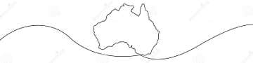 Map of Australia Icon Line Continuous Drawing Vector. One Line Map of ...