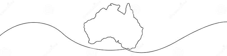 Map of Australia Icon Line Continuous Drawing Vector. One Line Map of ...