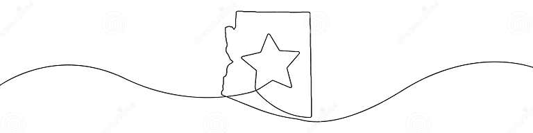 Map of the State of Arizona Icon Line Continuous Drawing Vector. One ...