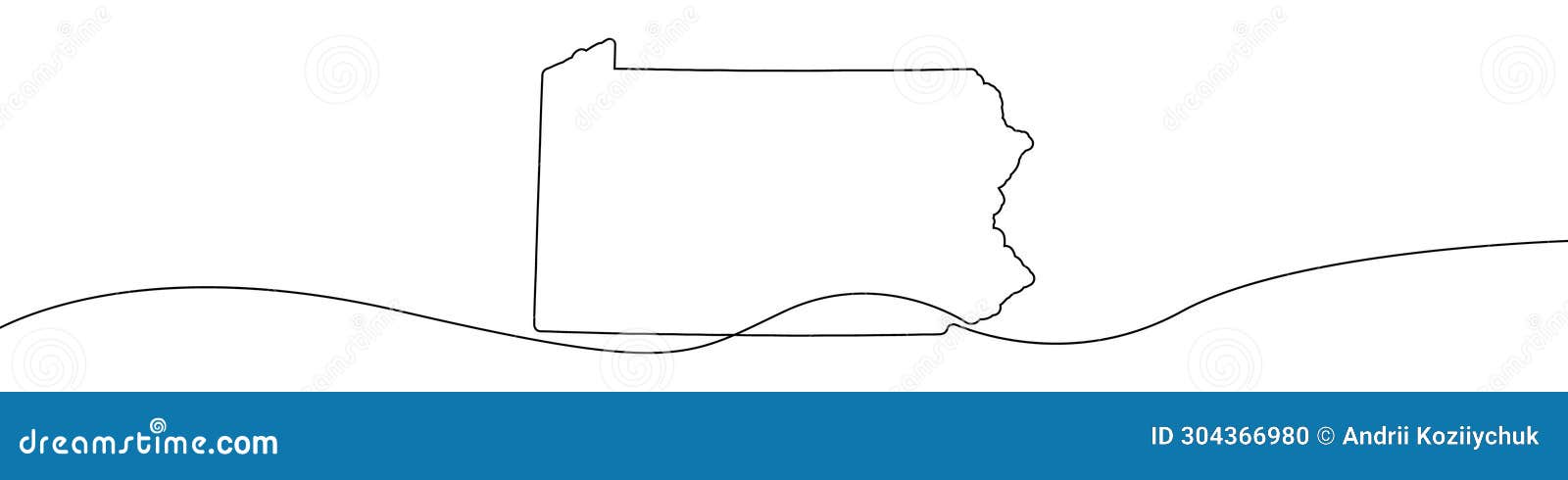 Map of the State of Pennsylvania Icon Line Continuous Drawing Vector ...