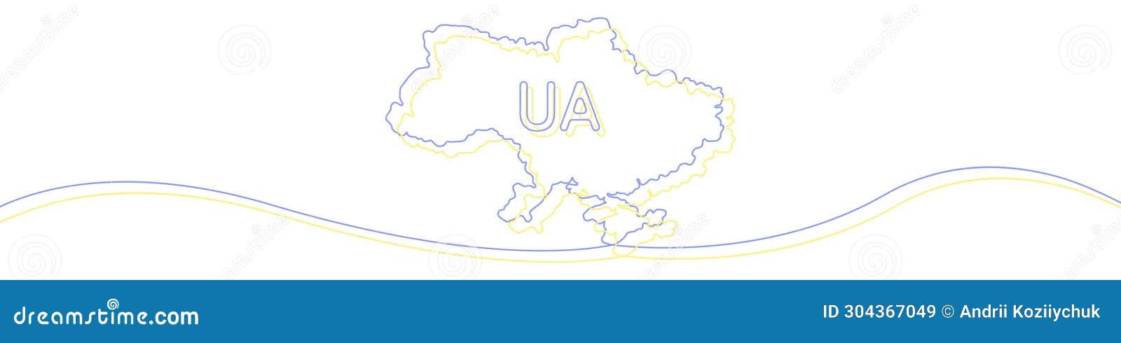 Map of Ukraine Line Continuous Drawing Vector. One Line Map of Ukraine ...