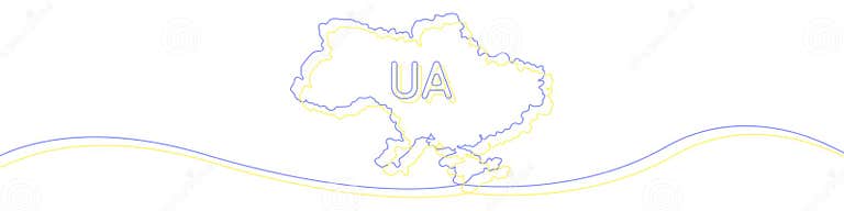 Map of Ukraine Line Continuous Drawing Vector. One Line Map of Ukraine ...
