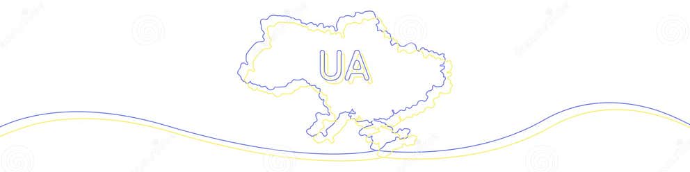 Map of Ukraine Line Continuous Drawing Vector. One Line Map of Ukraine ...