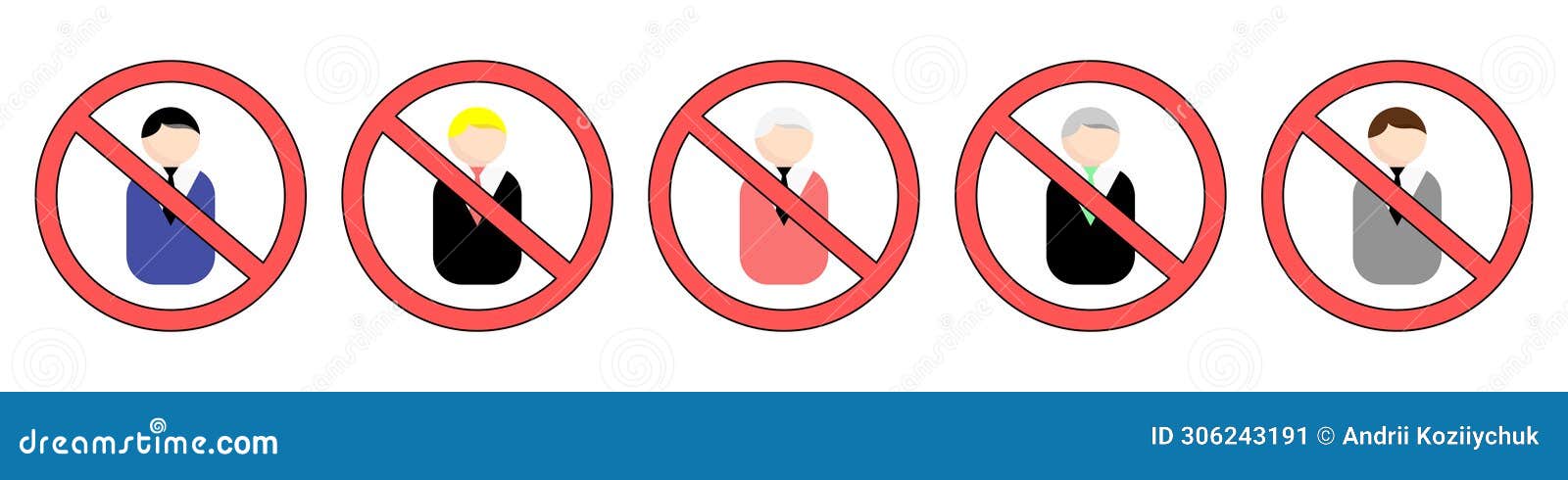 No Unauthorized Entry Icon . Set of Human Prohibition Icon. Set of Deny ...