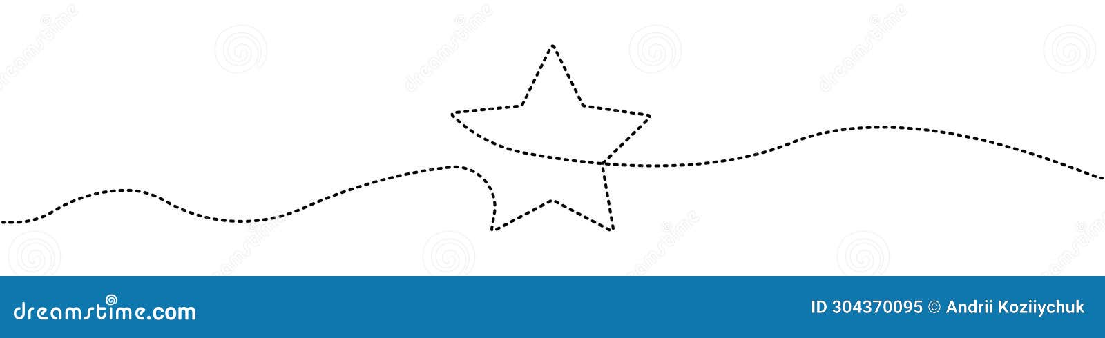 One Continuous Star Vector Drawing. Dotted Linear Star Vector Icon ...