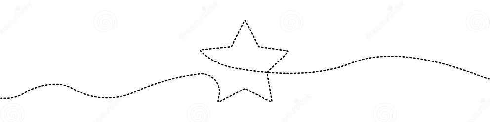 One Continuous Star Vector Drawing. Dotted Linear Star Vector Icon ...