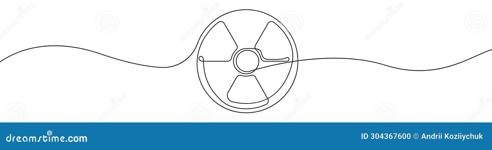 Radiation Icon Line Continuous Drawing Vector. One Line Radiation Icon ...