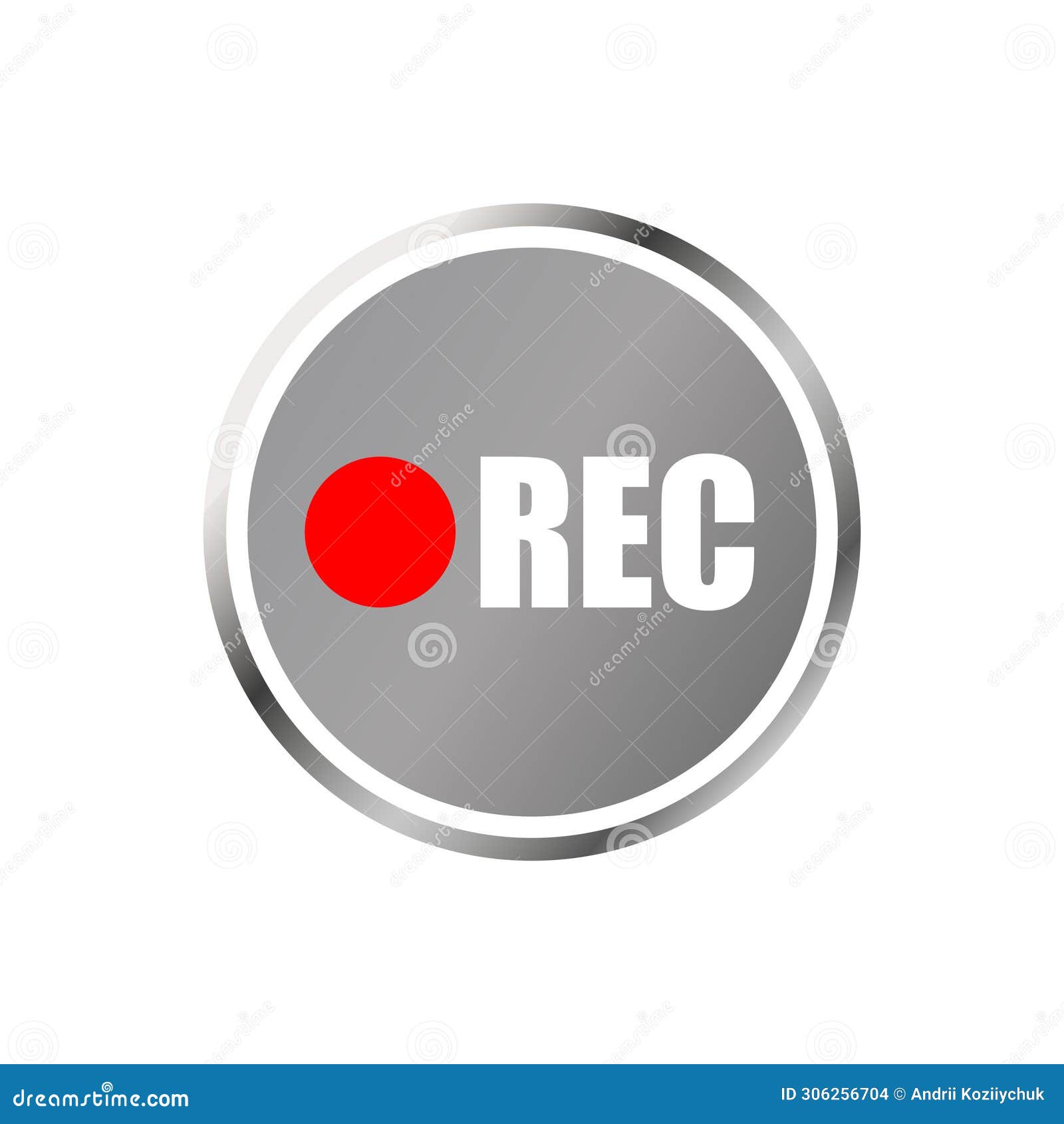 REC Button Icon. Record Button Vector Icon in Flat Style. Iron Icon of the REC Button. Video ...