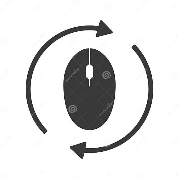 Scrolling Mouse Cursor Vector. Mouse Rotation Icon for PC. Flipping in ...
