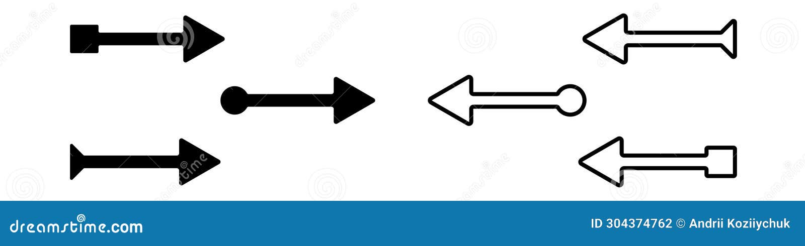 Set of Black Vector Arrows. Arrows Left and Right Vector. Arrows ...