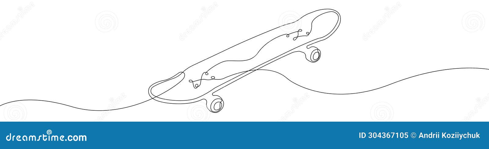 Skateboard Line Continuous Drawing Vector. One Line Skateboard Vector ...