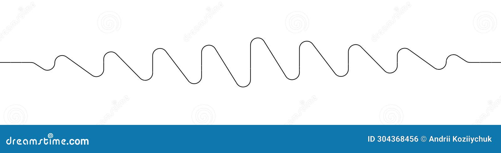 Soundwave Line Continuous Drawing Vector. One Line Soundwave Vector ...