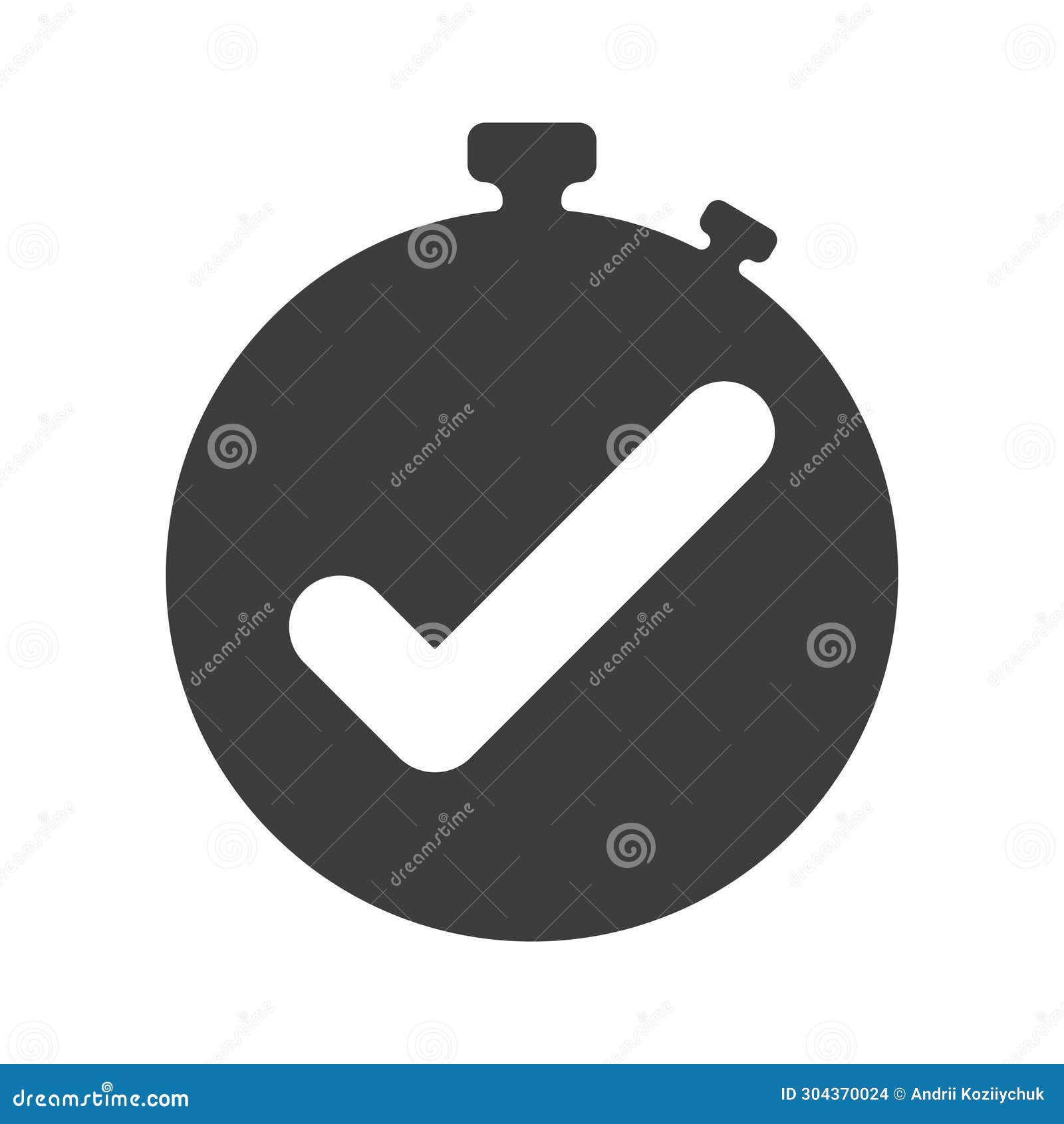 Stopwatch with Tick Vector. Timer Icon with a Check Mark. Ready Vector ...