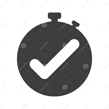 Stopwatch with Tick Vector. Timer Icon with a Check Mark. Ready Vector ...