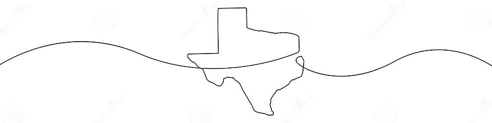 Texas State Map Icon Line Continuous Drawing Vector. One Line Texas ...
