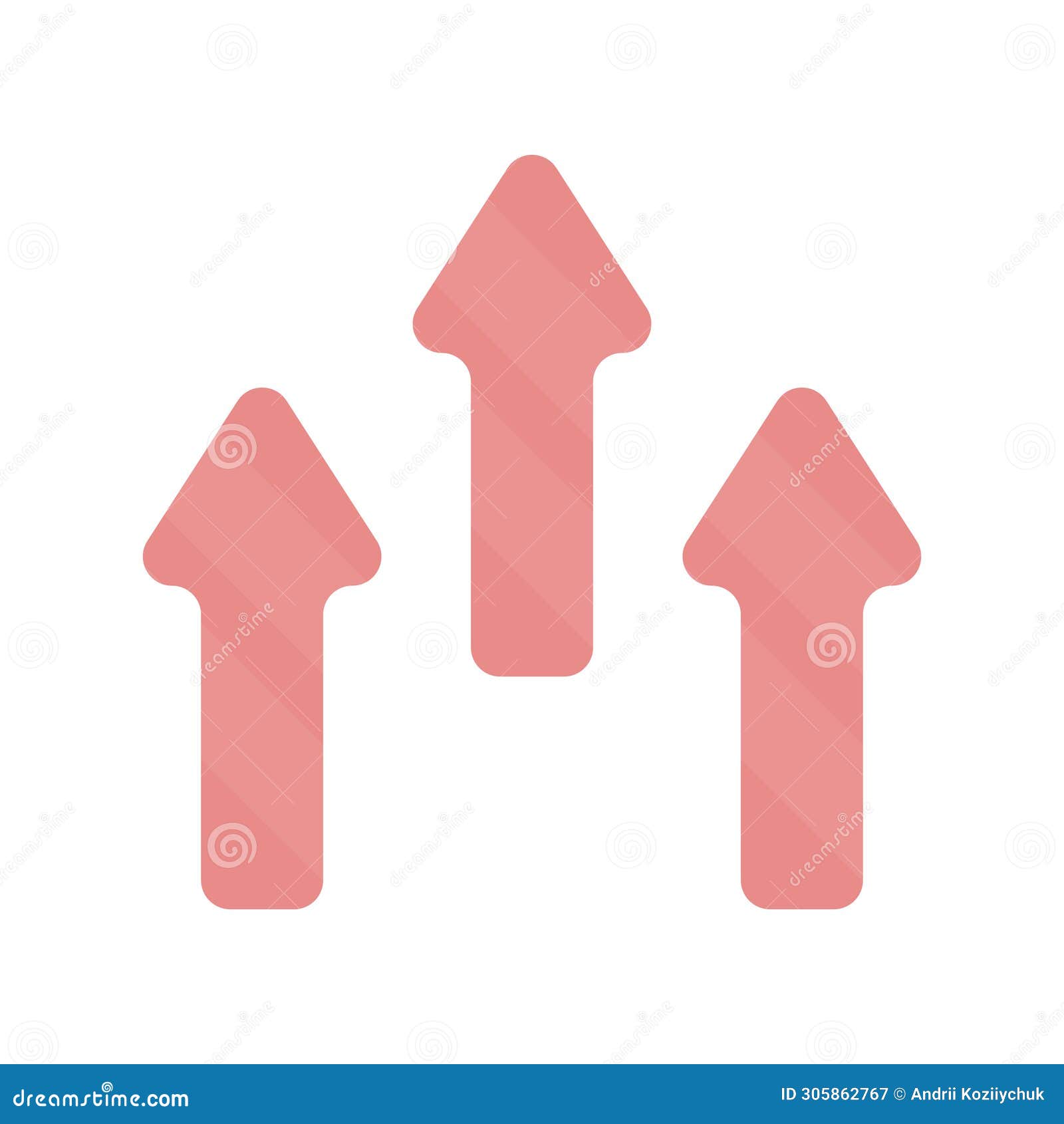 Three Red Arrows Up Vector. Development Vector Concept. Growth Vector ...