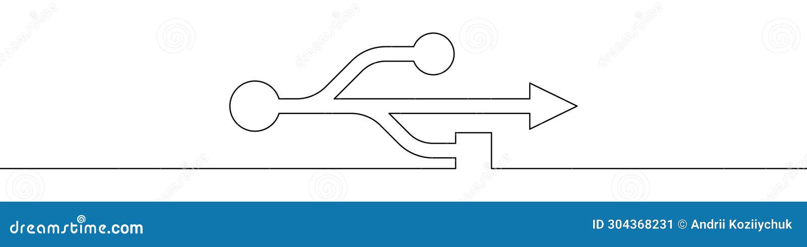 USB Port Line Continuous Drawing Vector. One Line USB Port Vector ...