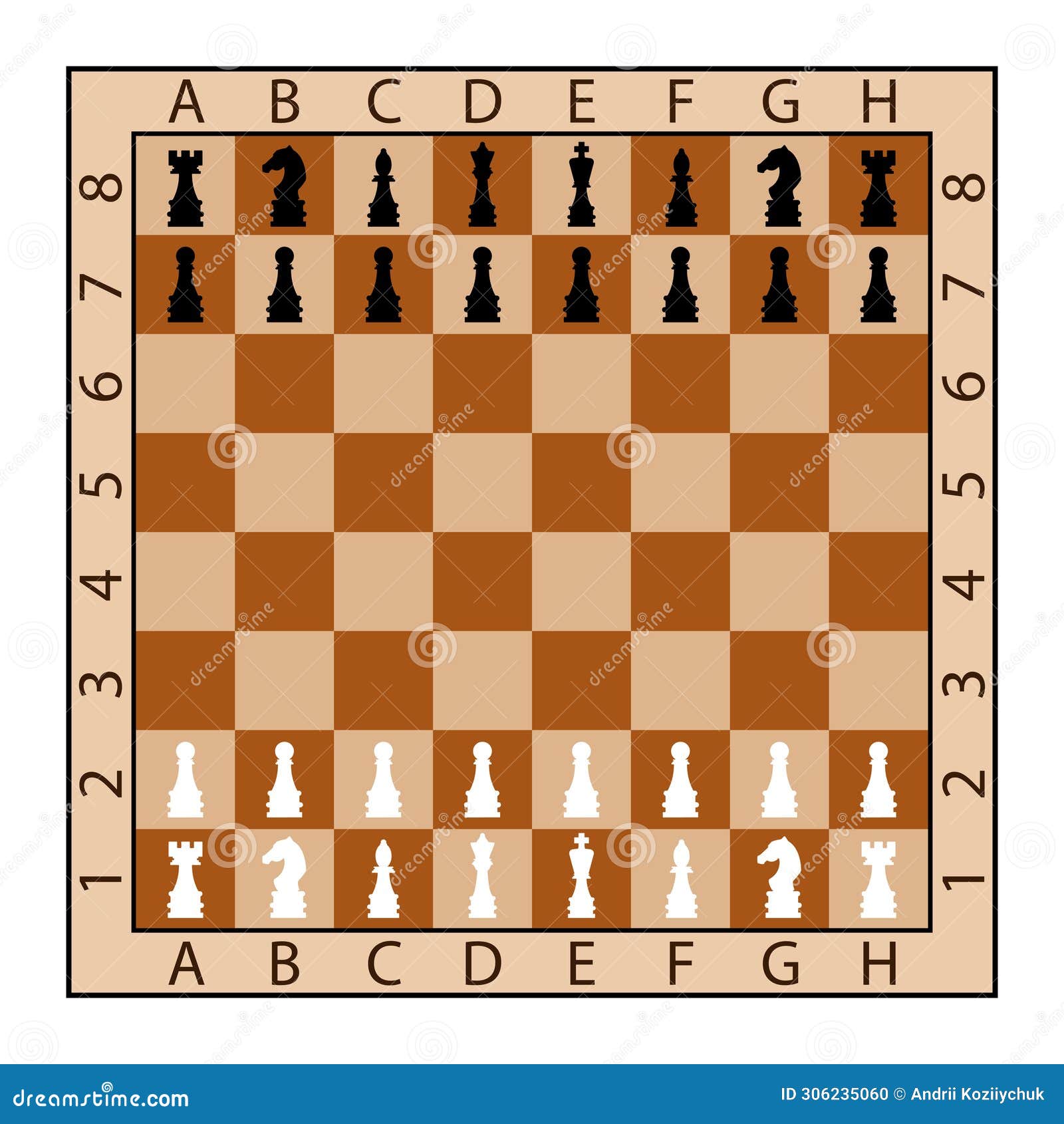 Vector Checkerboard with Chess Pieces. Background in the Form of a ...
