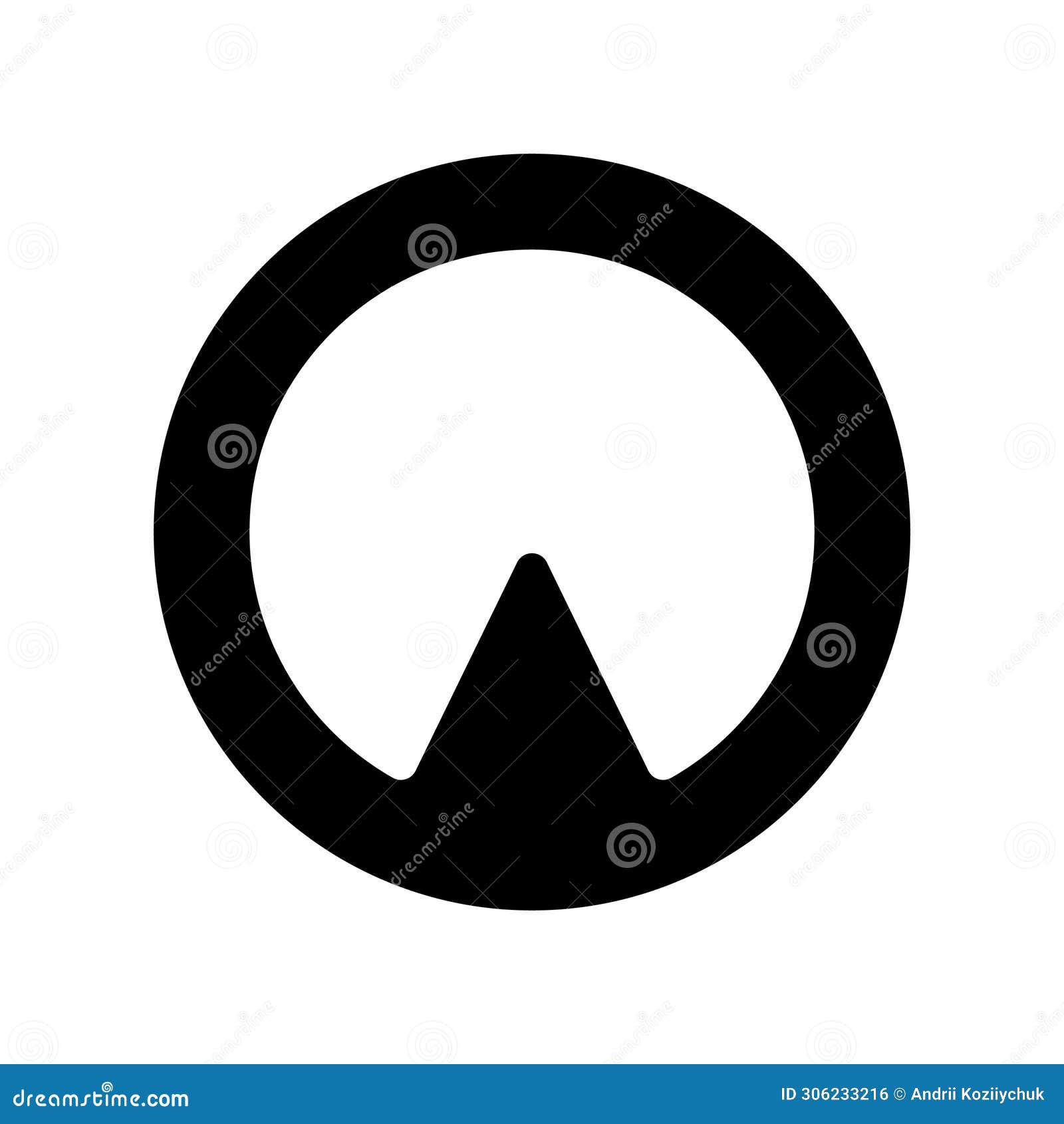 Vector Icon of a Black Triangle in a Circle. Stock Illustration ...