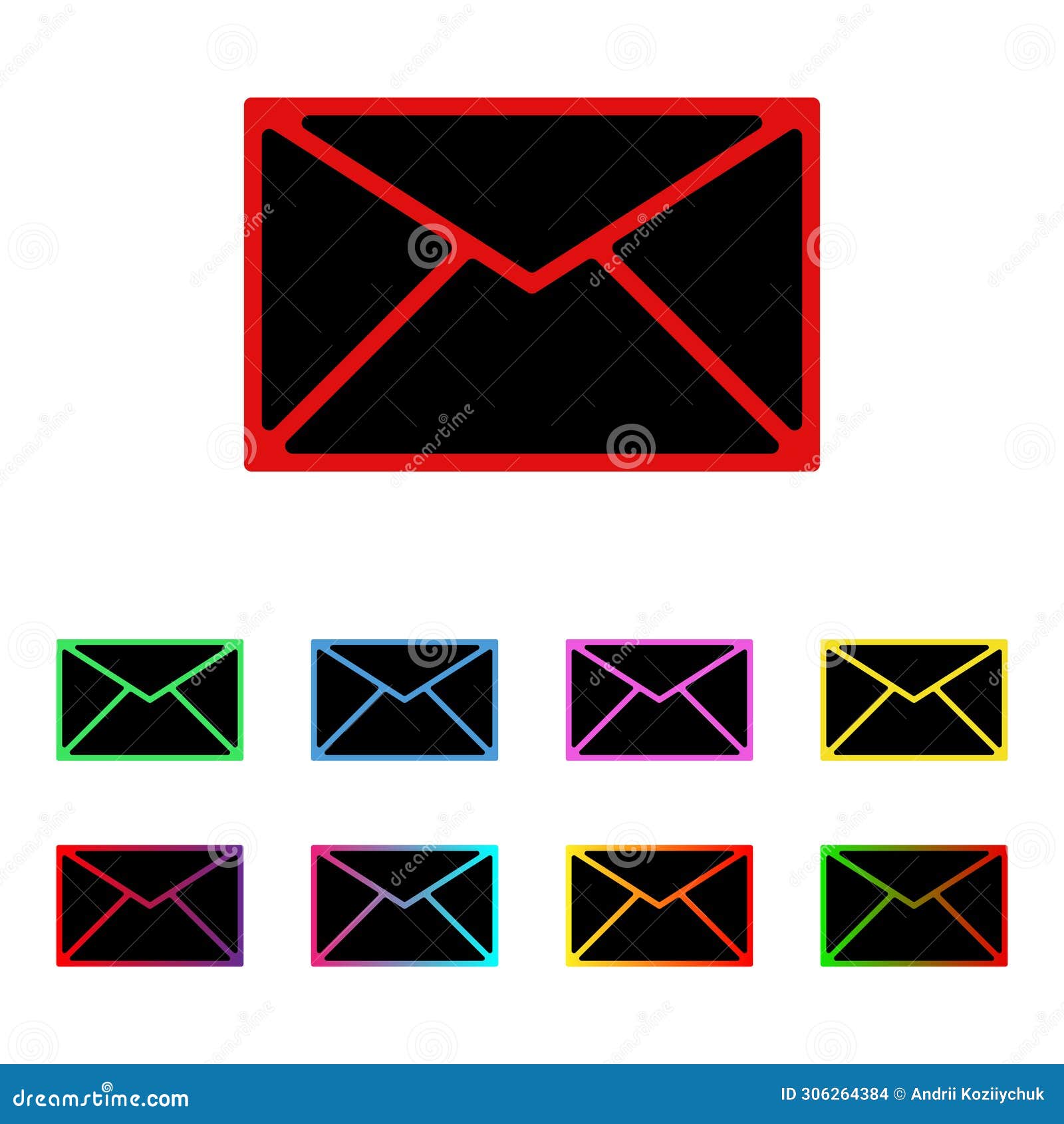 Vector Set of Envelopes Icons. Envelope Icons Isolated on White ...