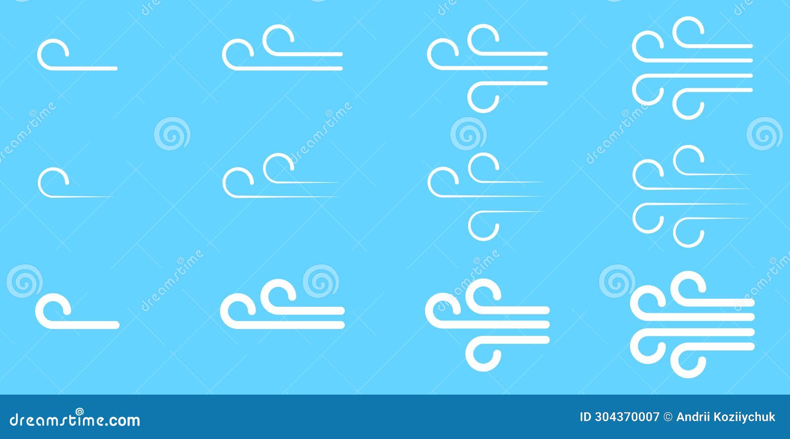 Wind Vector Icon Set. Simple Vector Wind Patterns. Stock Illustration ...