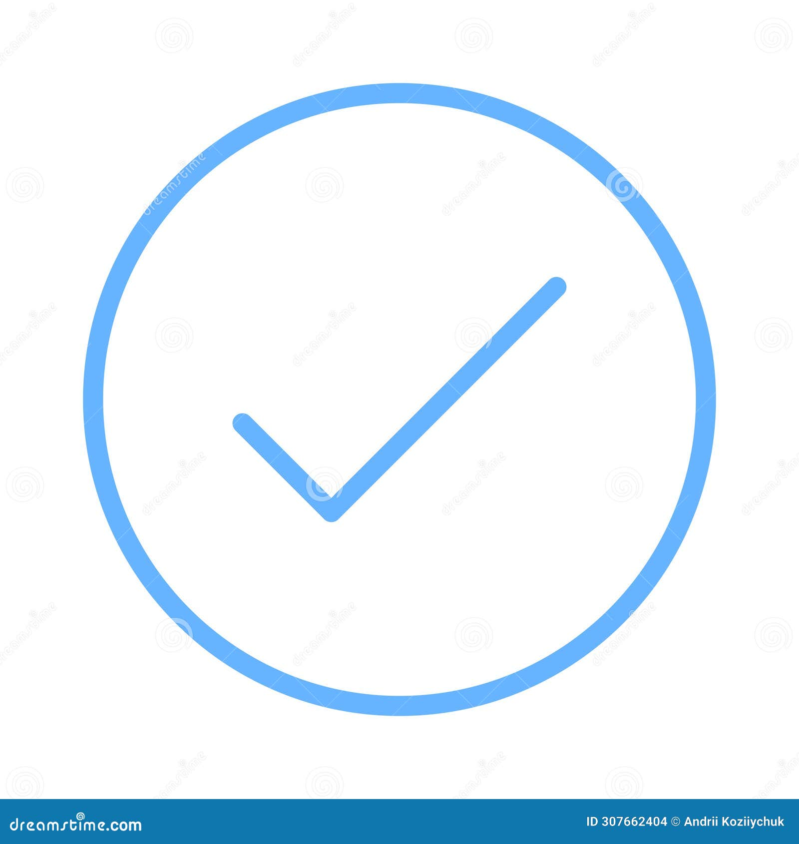 Blue Tick in a Circle Vector. Voting Icon. Confirmation Check Mark ...