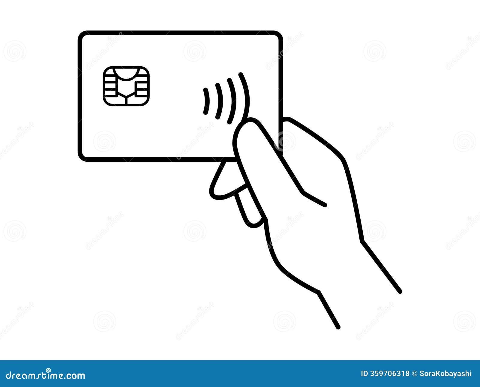 Illustration of Using a Credit Card for Touch Payment Stock ...