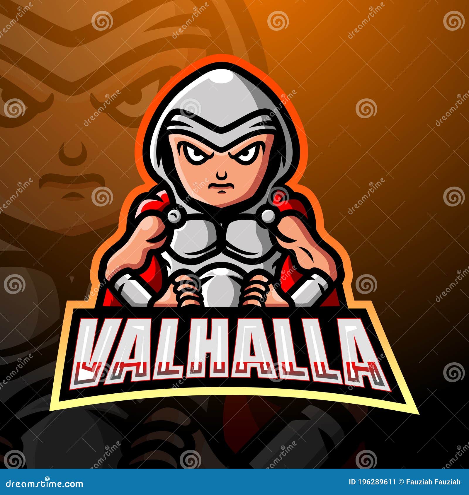 Valhalla Mascot Esport Logo Design Vector Illustration | CartoonDealer ...
