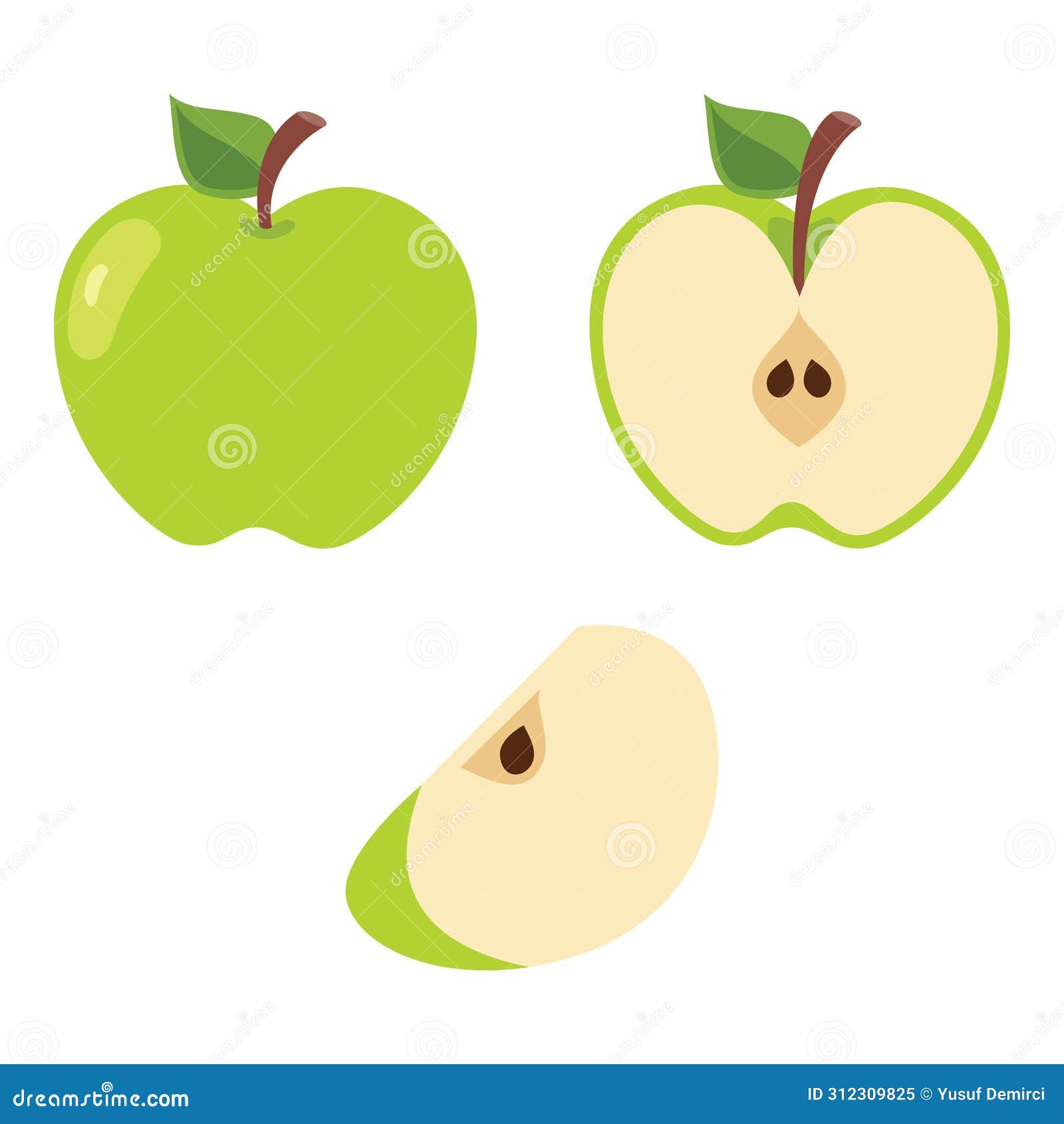 Illustration of Various Apple Shapes Stock Illustration - Illustration ...