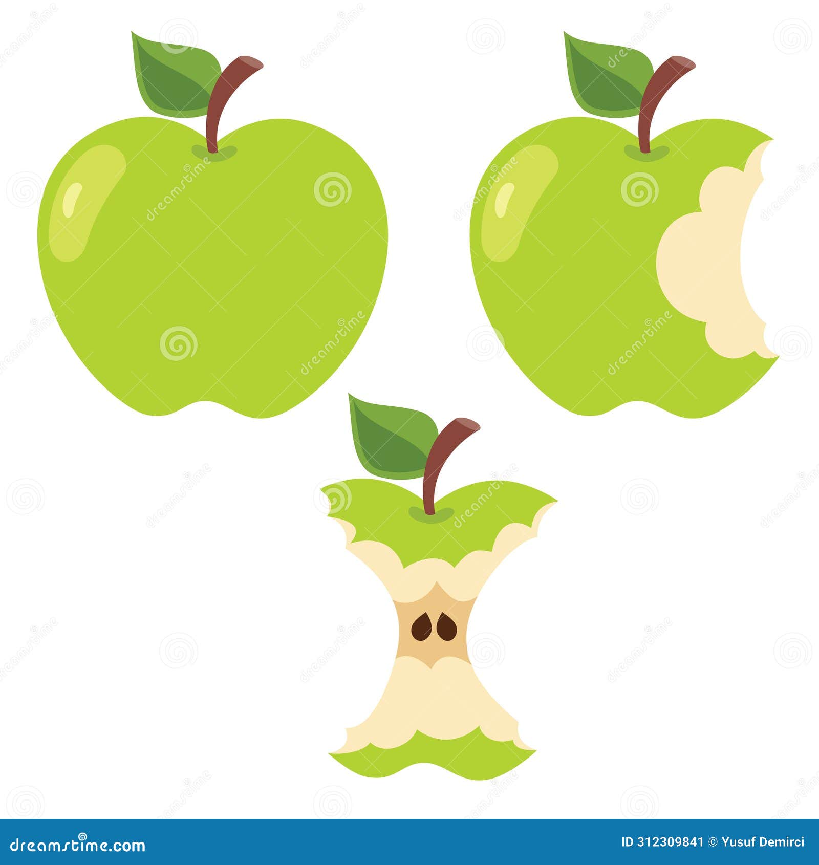Illustration of Various Apple Shapes Stock Illustration - Illustration ...