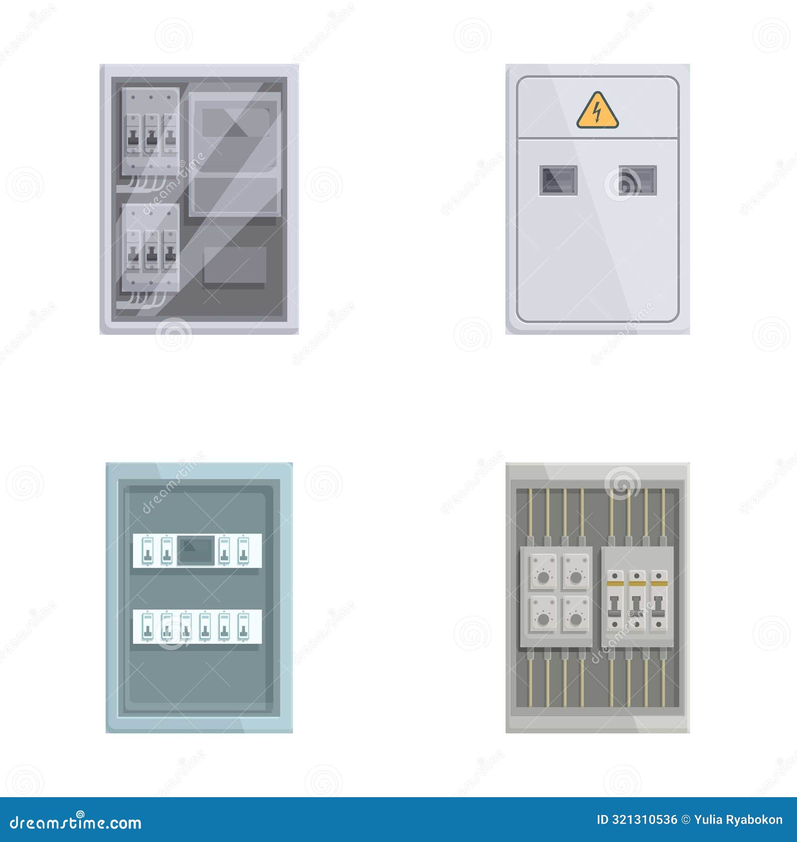 Set of Electrical Panels and Switches Stock Vector - Illustration of ...