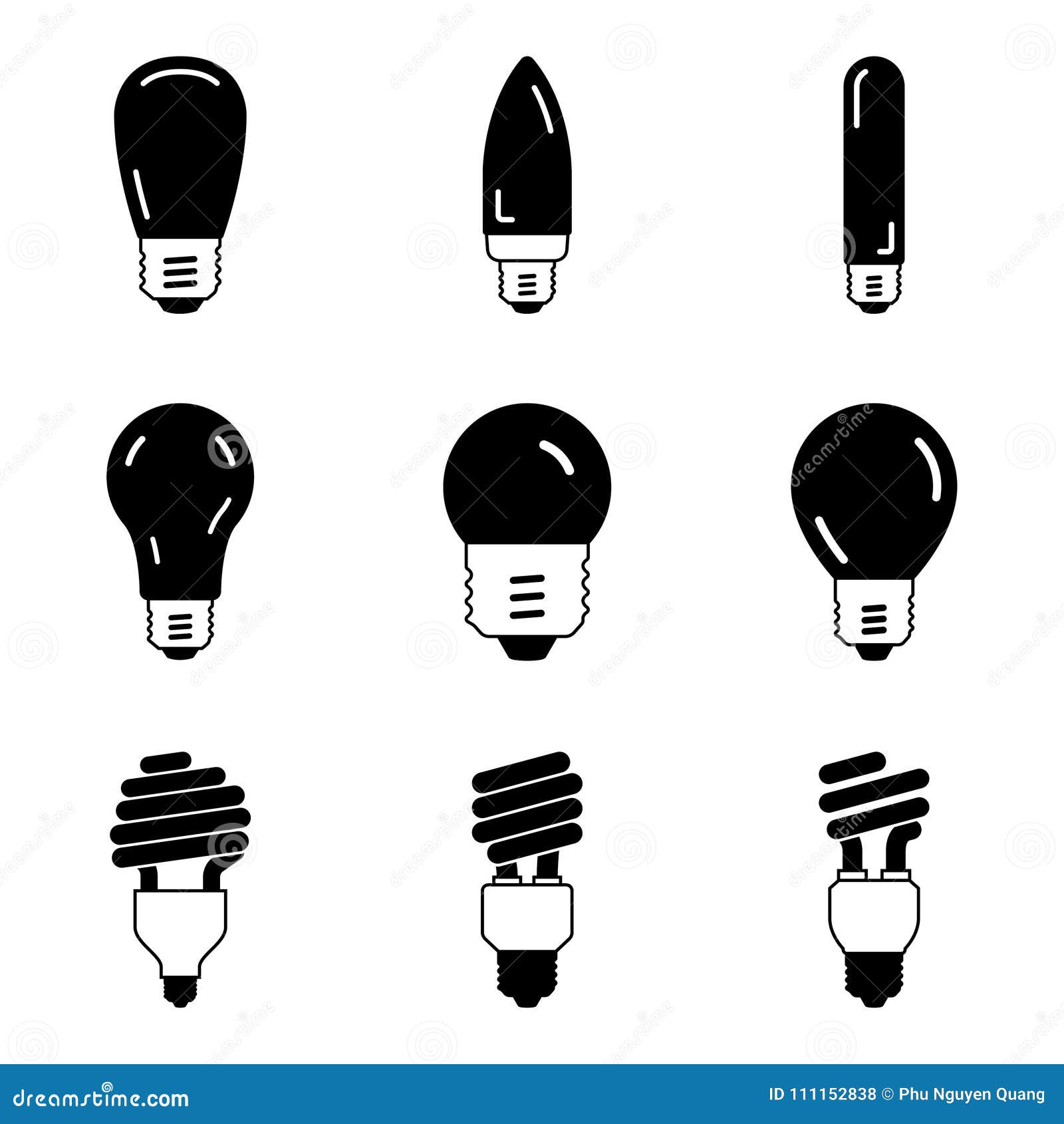 Light Bulbs Silhouette Set. Vector Illustration Stock Vector ...