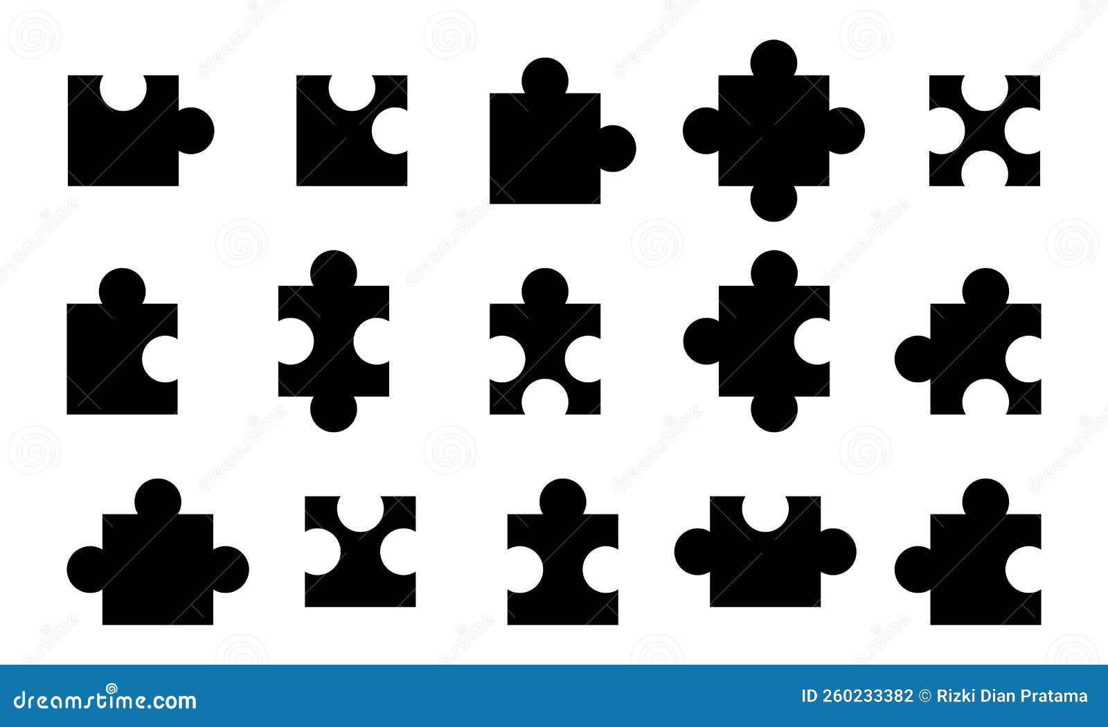 Illustration of Various Puzzle Shapes Stock Vector - Illustration of ...