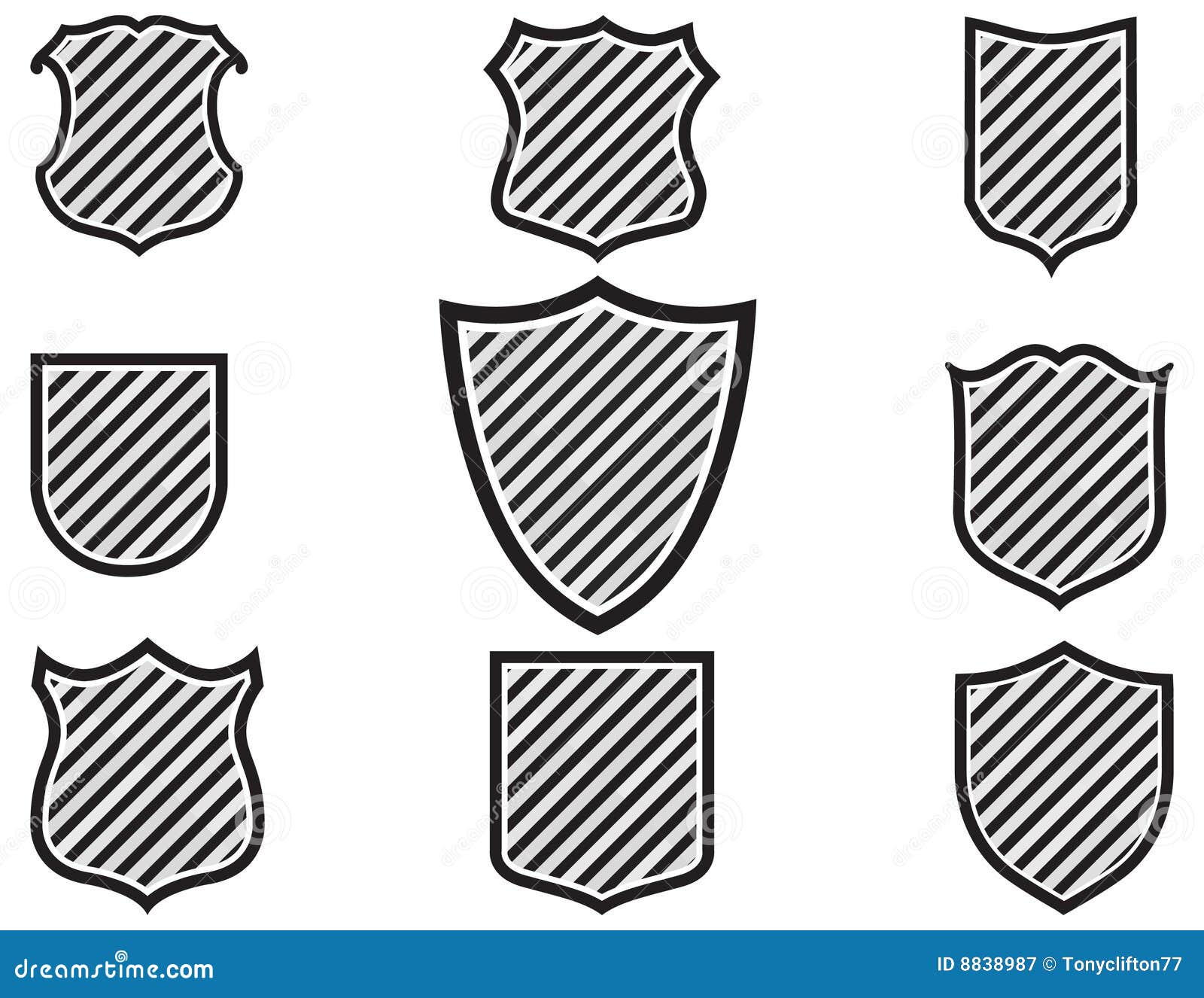 Illustration of Various Shield Shapes Stock Vector - Illustration of ...