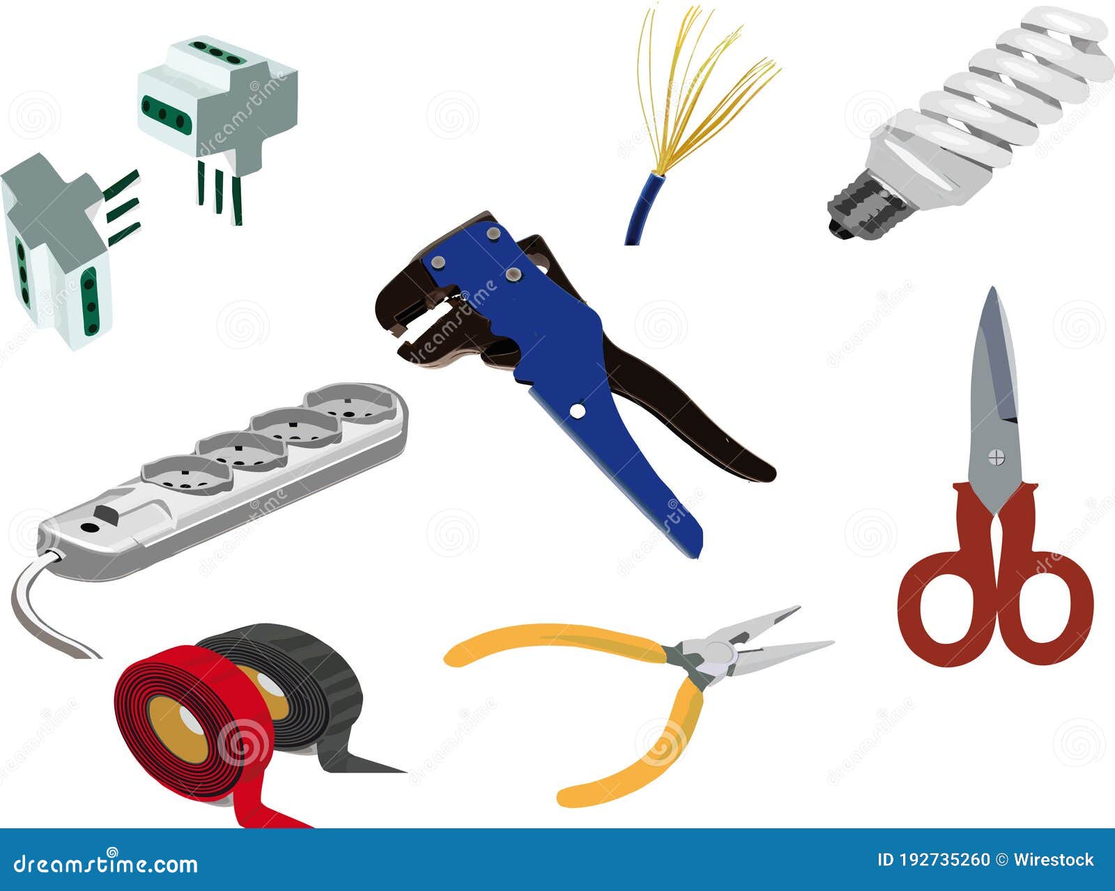 Illustration of Various Tools Isolated on a White Background Stock ...