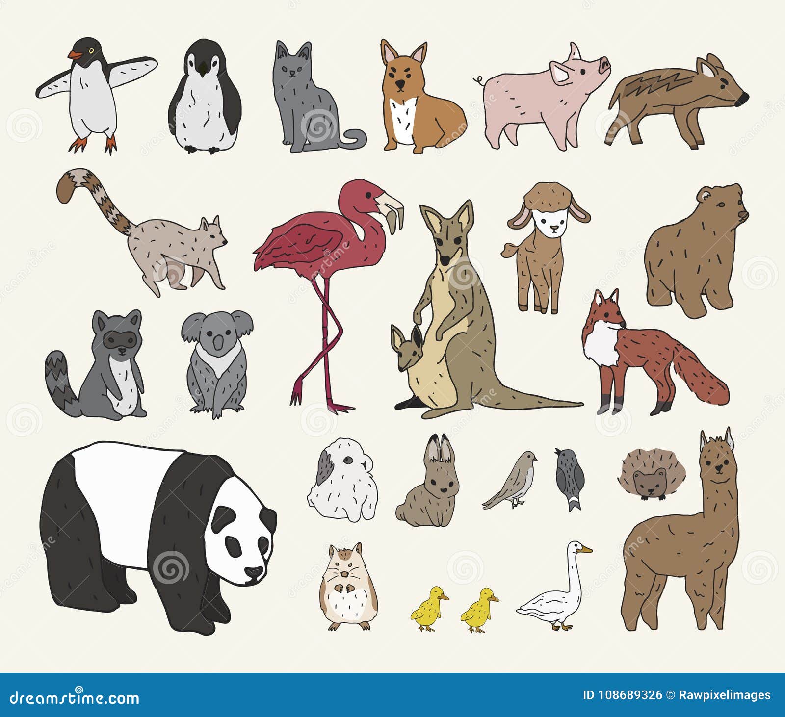 Illustration of Various Types of Animals Stock Illustration ...