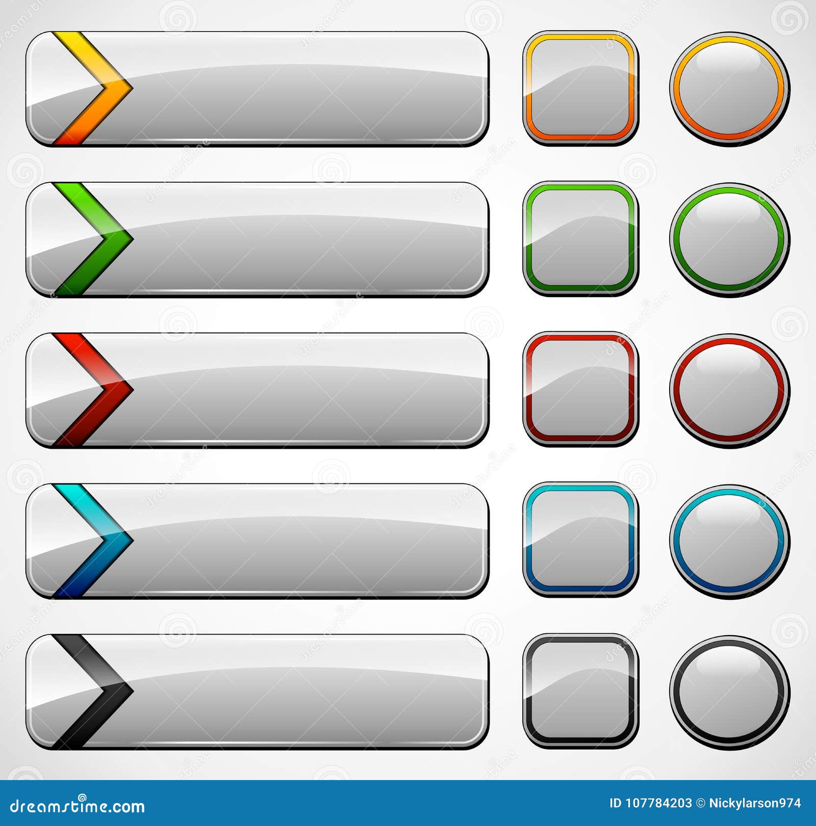Various website buttons stock vector. Illustration of glossy - 107784203