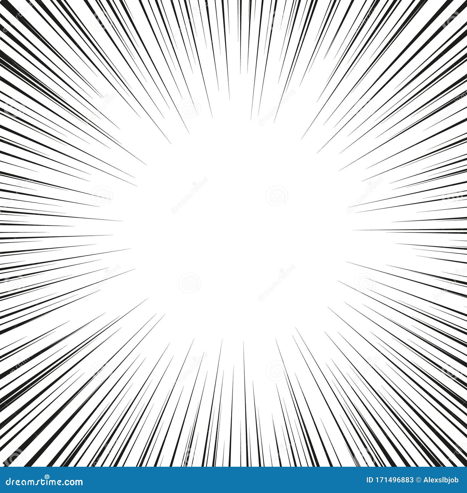 Vector Black Radial Speed Line Burst for Background Design or Cartoon ...
