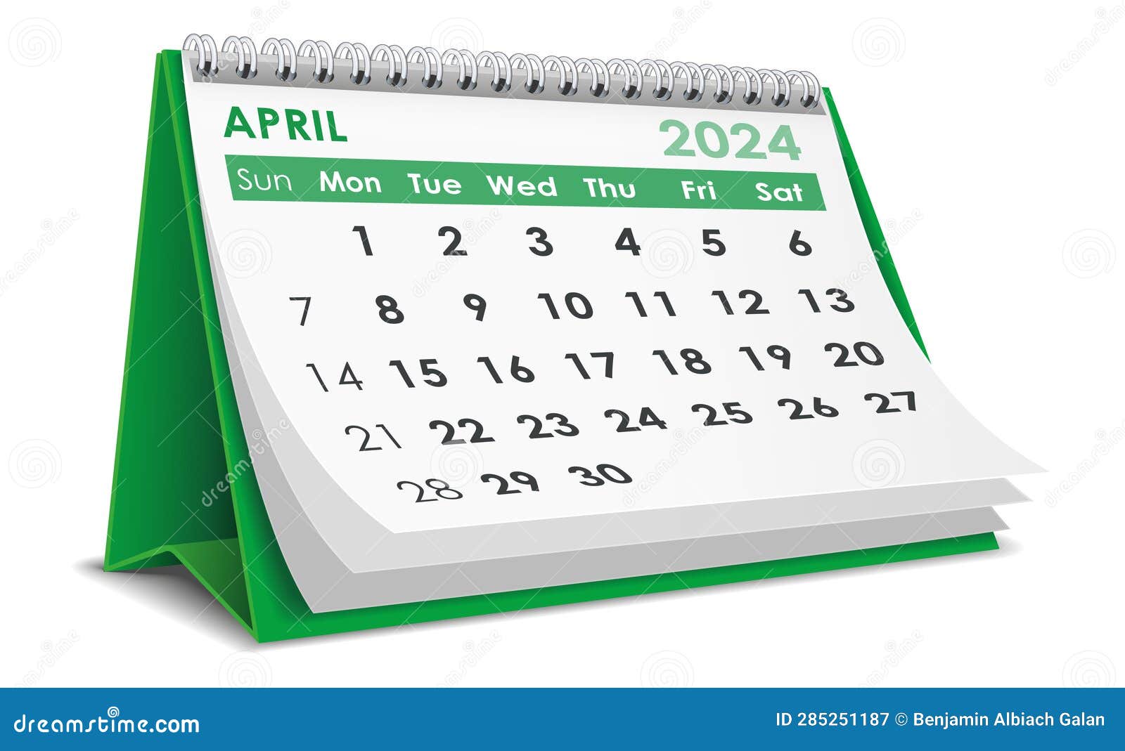April 2024 Template, Calendar 2024 Design Vector, Planner Layout, Week ...