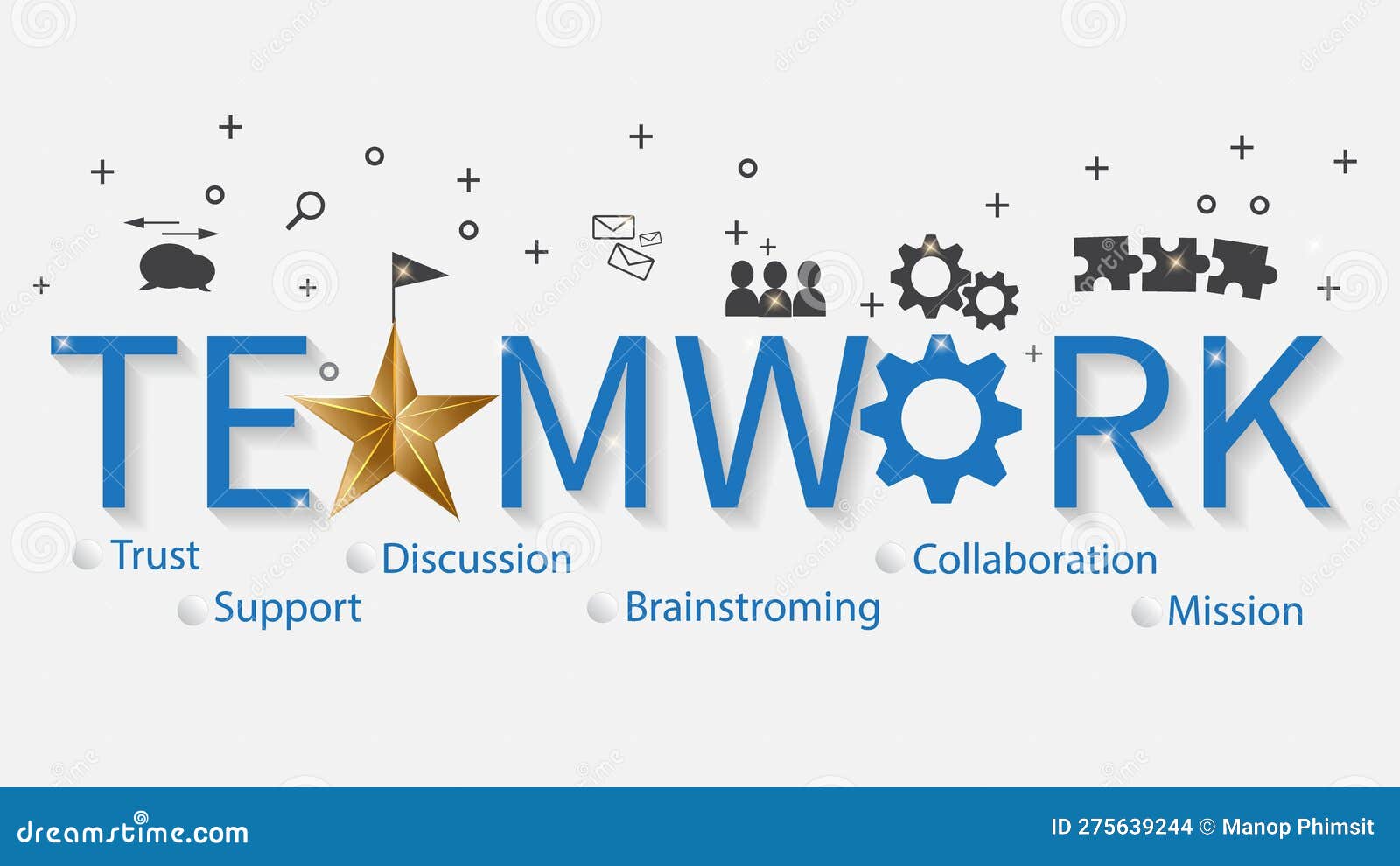 Illustration Vector Banner in Teamwork Concept. Stock Illustration ...