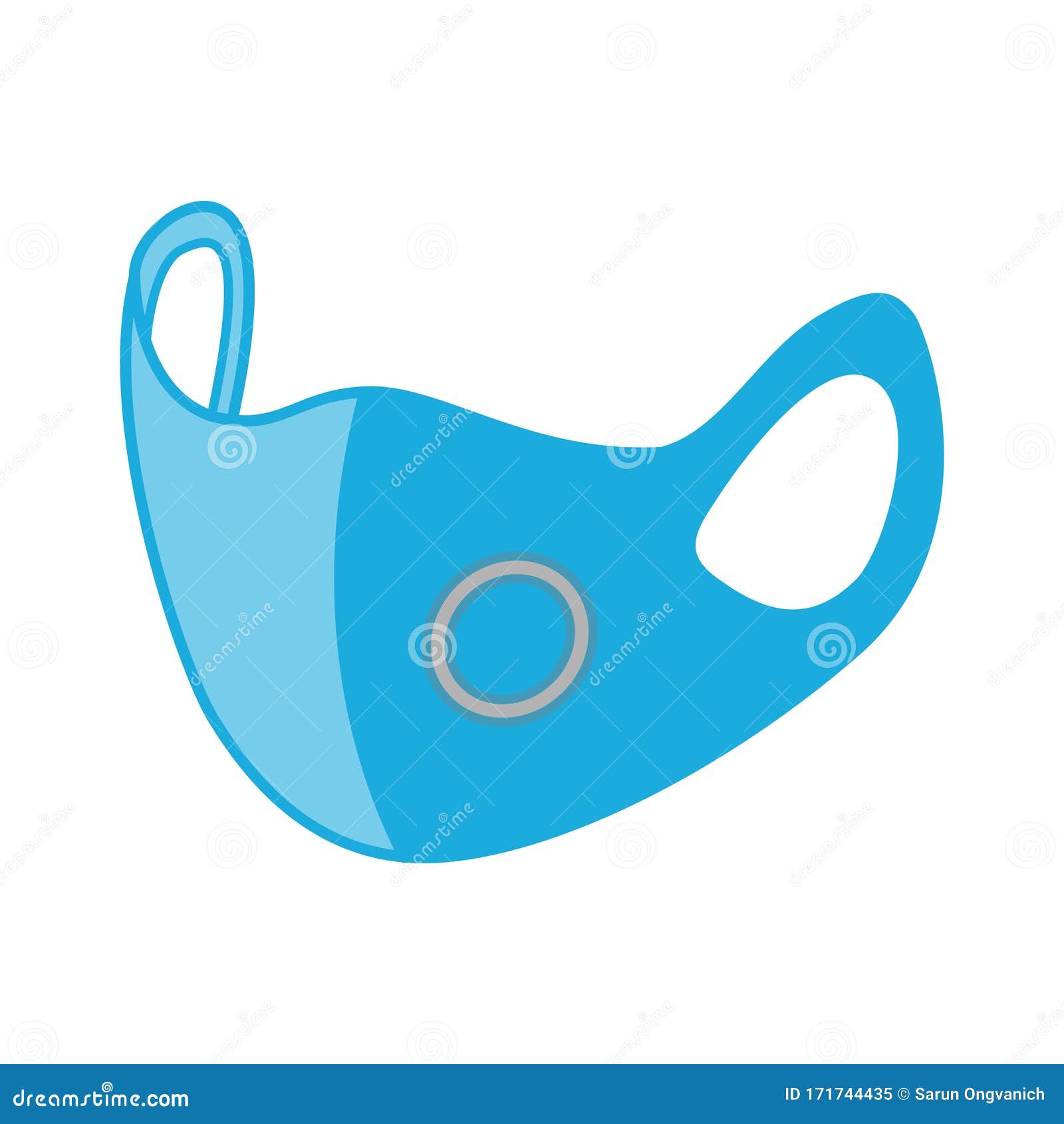 Illustration Vector of Blue Face Masks Pollution with Valve To Protect ...