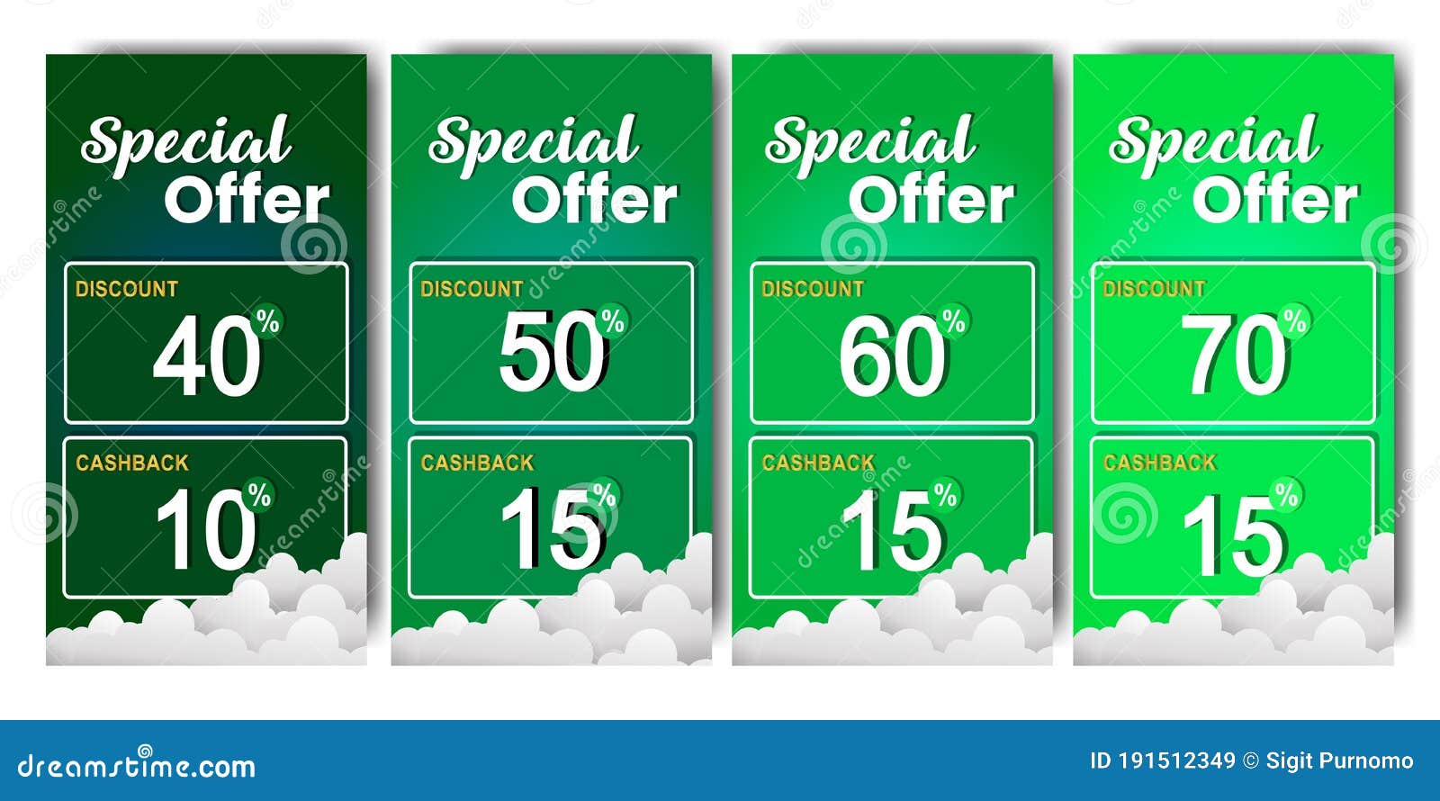 Illustration Vector Bundle of Discount. Vertical Mobile Advertisement ...