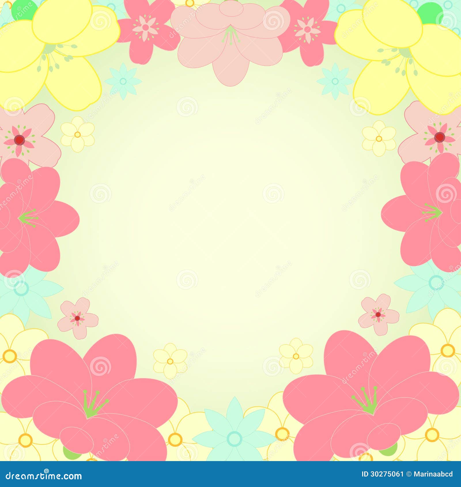 Vector Card with Flower Frame Stock Vector - Illustration of beauty ...