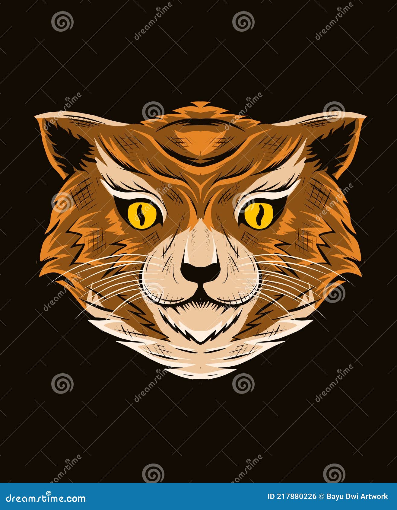 Illustration Vector Cat Head Stock Vector - Illustration of design ...