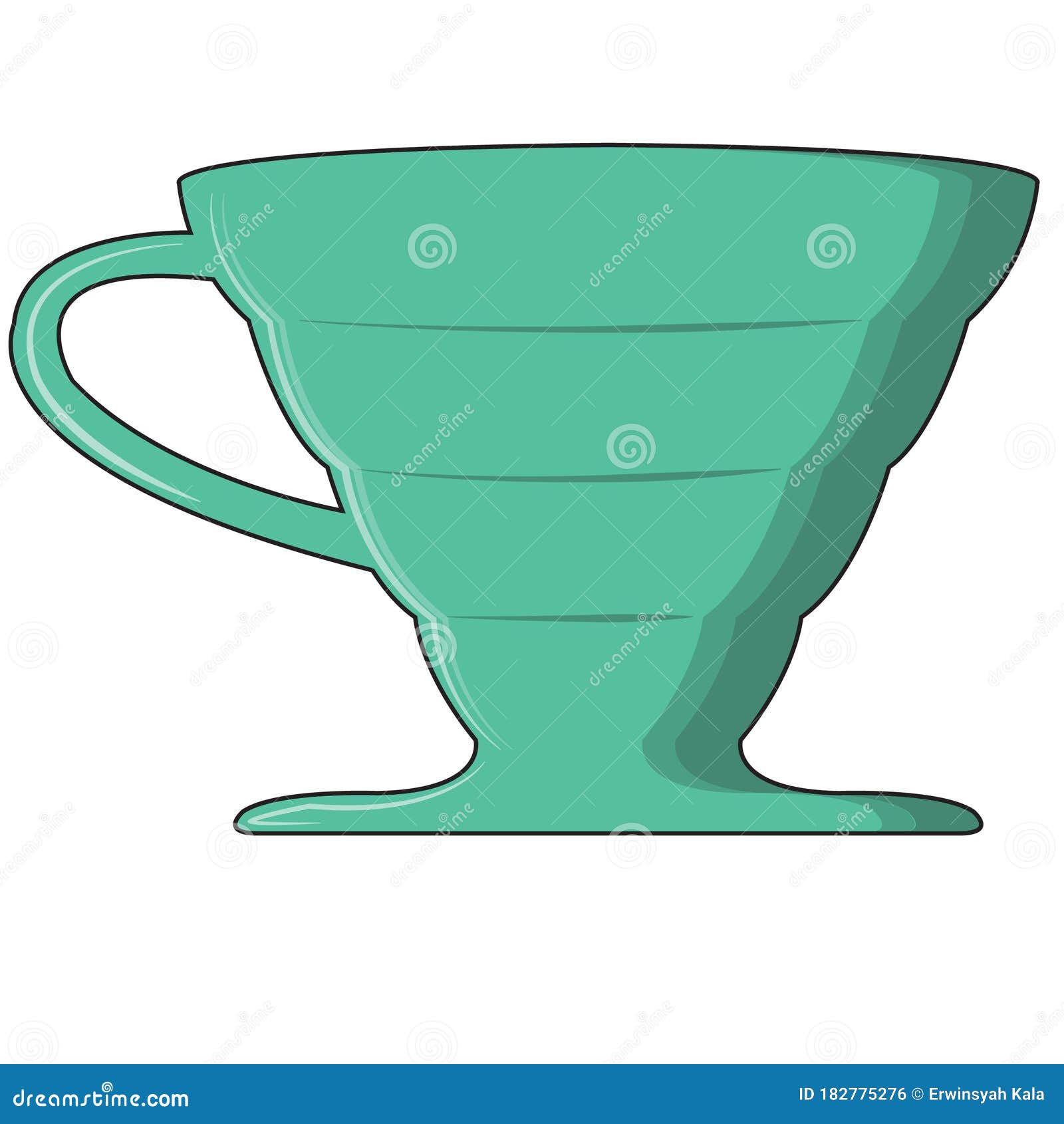 Illustration Vector of Coffee Drip Per with Turquoise Color Stock ...