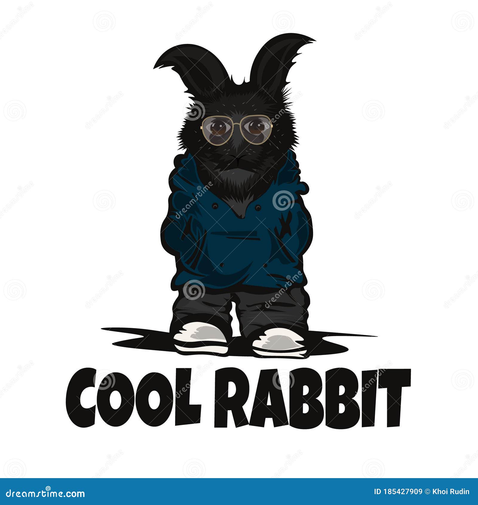 Illustration Vector Cool Rabbit Cartoon Stock Vector - Illustration of ...